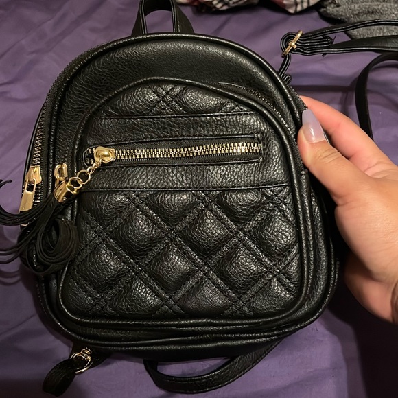 Under One Sky | Bags | I Small Black Backpack With Three Pockets ...